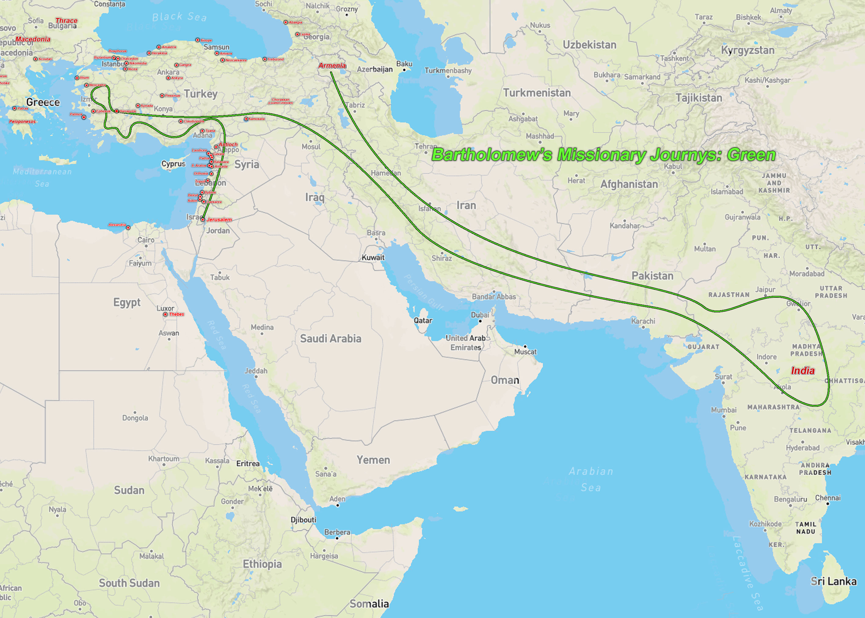 Bartholomew's Missionary Journeys - The Birth of Christianity